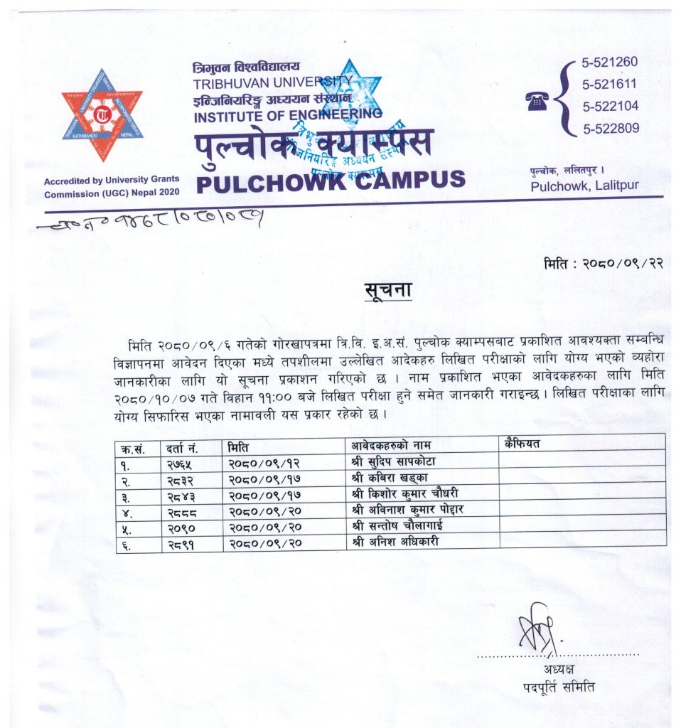 General Notices – Pulchowk Campus