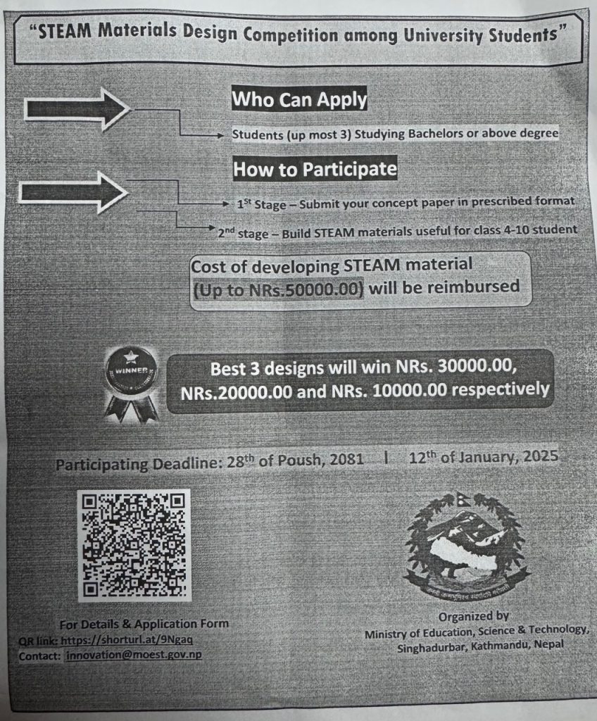 STEAM Materials Design Competition among University Students – Pulchowk ...